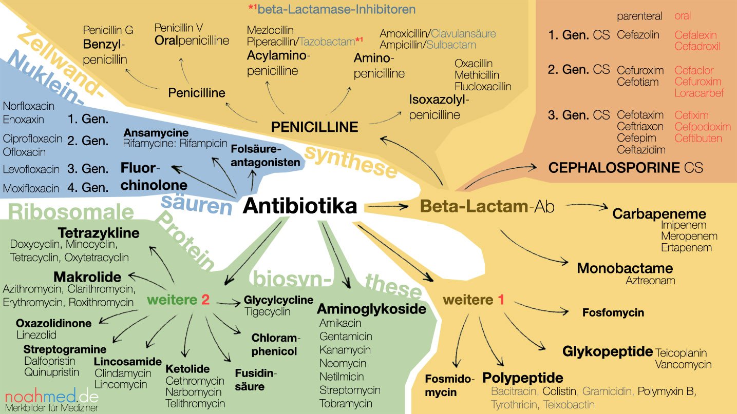 Pharmakologie | Antibiotika - Merkbilder Pharmakologie | Antibiotika - Merkbilder
